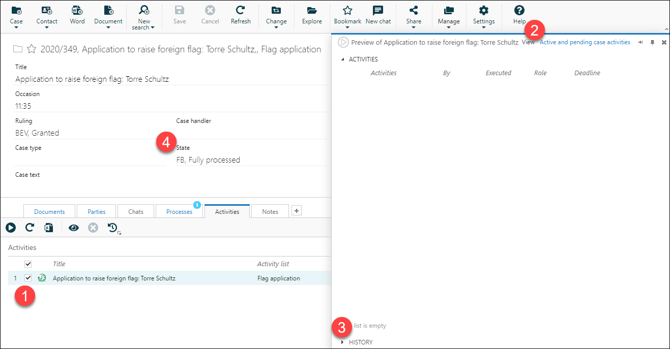 How an automated business process looks in KMD WorkZone